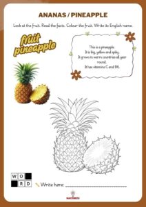 fruit vocabulary worksheets for kids